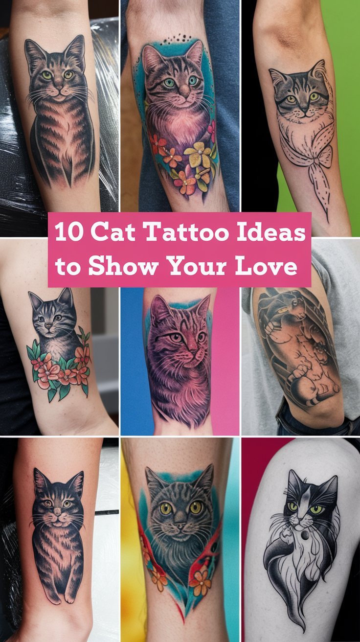 10 Cat Tattoos Ideas to Show Your Love for Felines - Tattoo Art